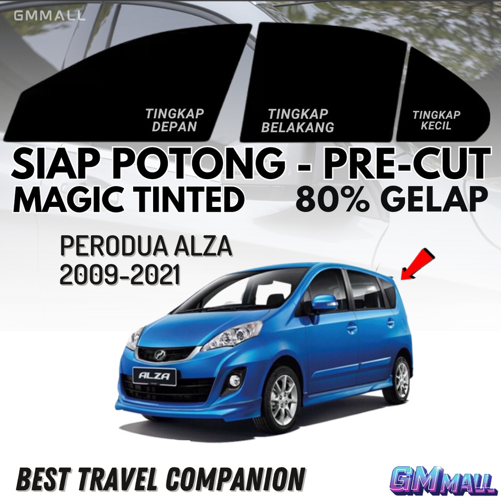PERODUA ALZA Car Window Precut Magic Tinted 80% Hitam Gelap Solar Tint ...
