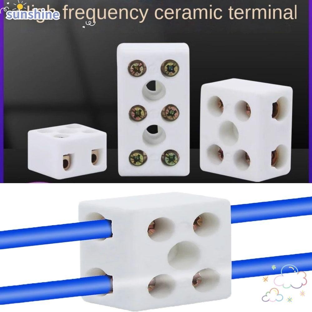 SSUNSHINE Ceramic Wiring Terminal Block, 2 Position 5 Hole High ...