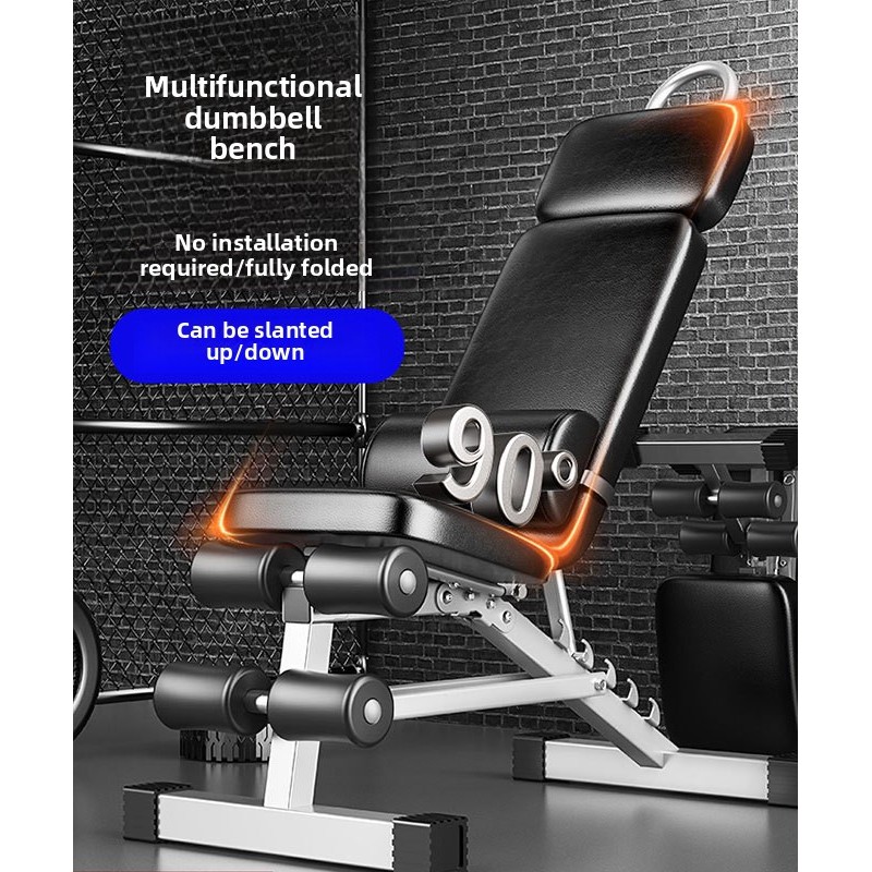 Foldable Sit-Up Bench Dumbbell Workout Station – Adjustable Home Gym ...