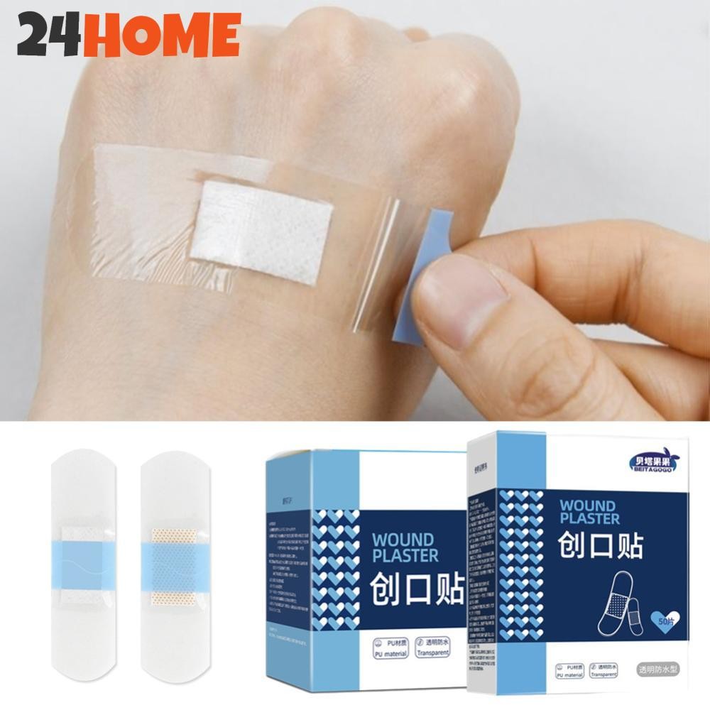 24HOME 50PCS/120PCS Waterproof Adhesive Wound Plaster Transparent ...