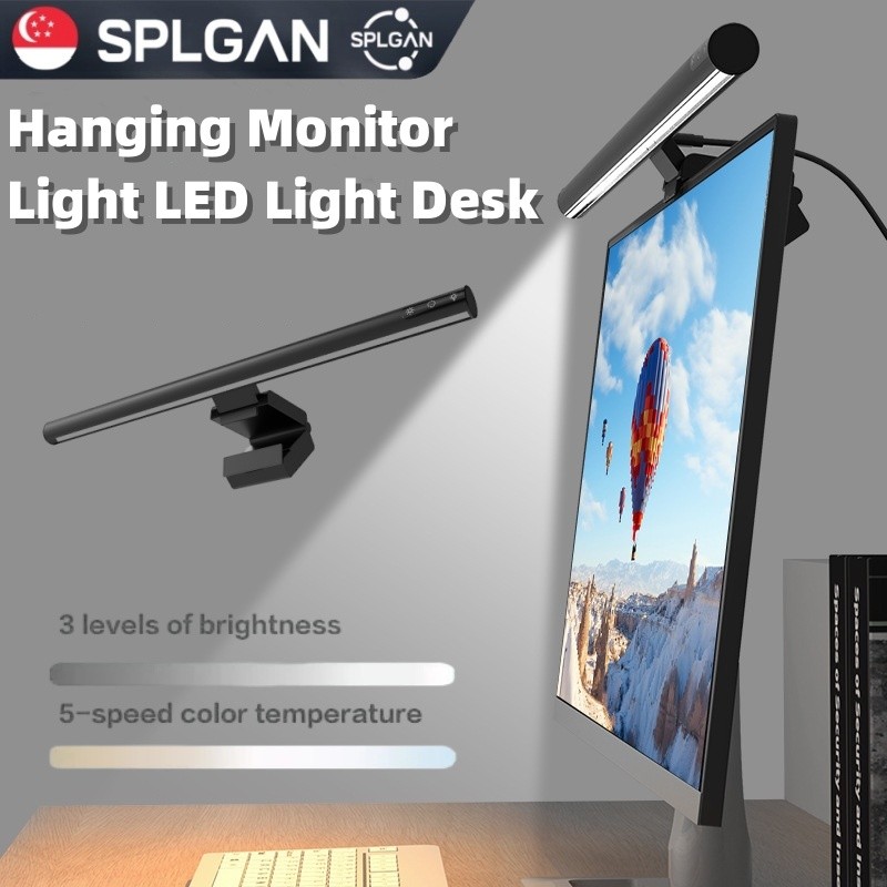 【SPLGAN】Hanging Monitor Light LED Light Desk 5 Color Modes Reading Desk ...