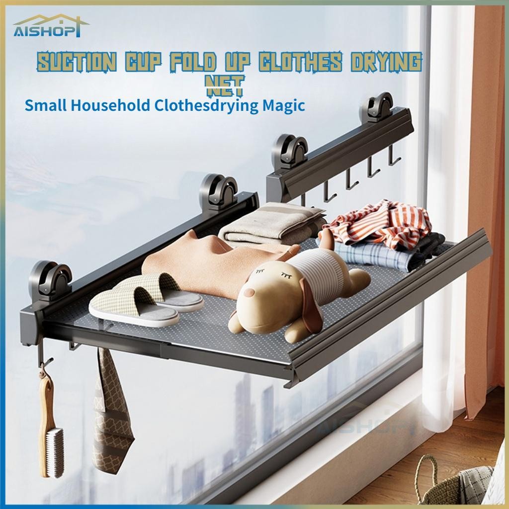 [SG Seller]Aluminium Clothes Rack Punch-Free Shelf Suitable Retractable ...