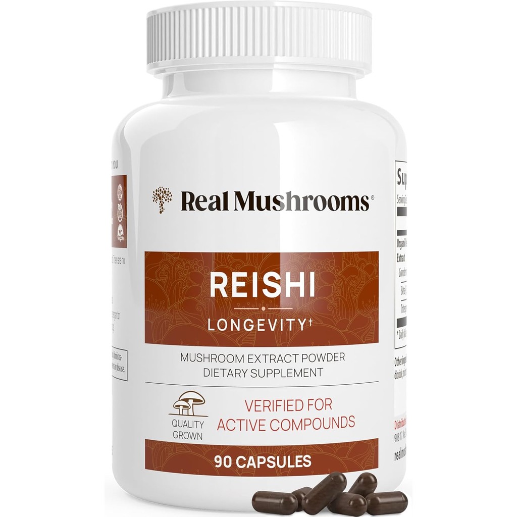 Real Mushrooms Reishi Capsules - Organic Mushroom Extract Supplement ...