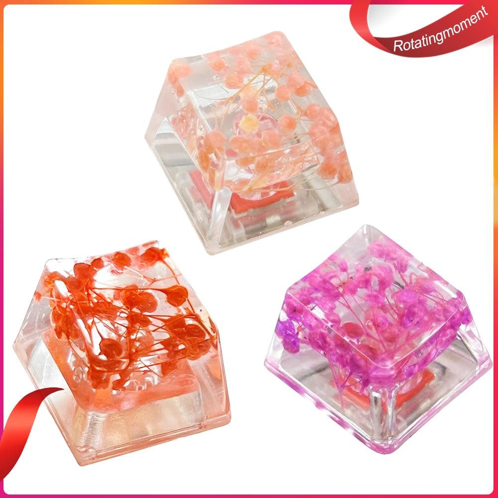 RotatingMoment Resin Dry Flowers Keycap Translucently Keycaps Epoxy ...