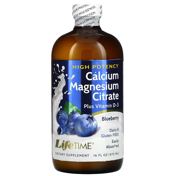 LifeTime Vitamins, Calcium Magnesium Citrate Plus Vitamin D3, Blueberry ...