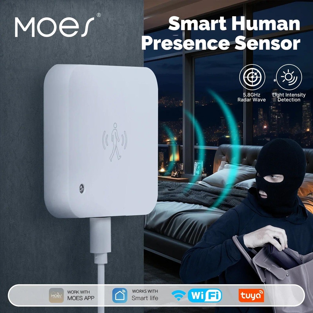 MOES Tuya WiFi Smart Human Presence Sensor Motion and Motionless ...