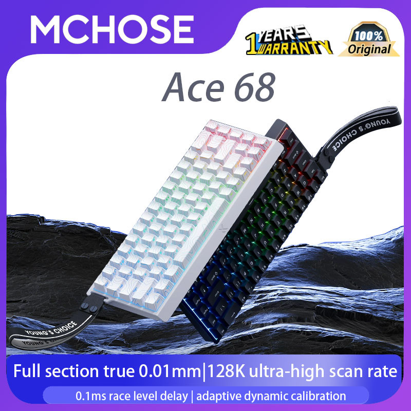 MCHOSE Ace 68 wired magnetic axis keyboard, customized Hall sensor, 8K return rate,128k scanning ...