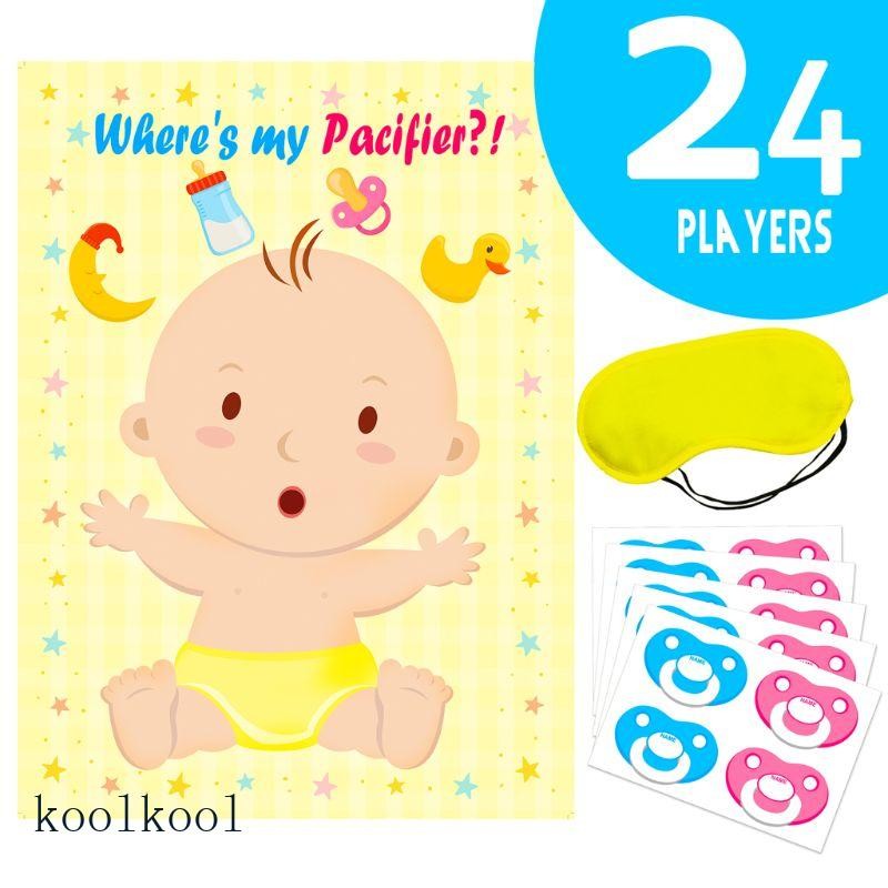 kool Pin The Pacifier On The Baby Shower Games Large Poster Pacifier ...