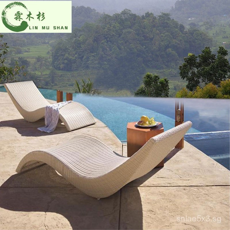 Outdoor lounge s Villa Courtyard Swimming Pool Beach Chair Outdoor ...