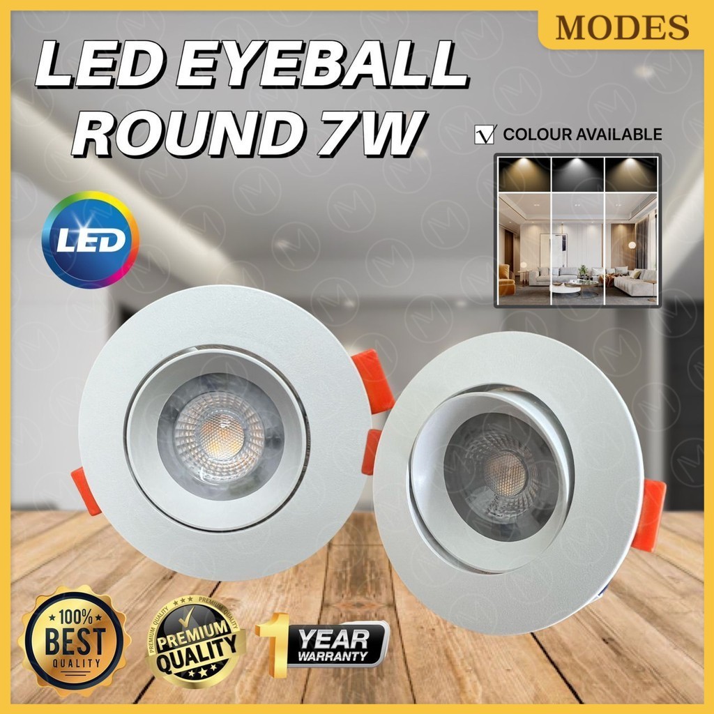 [ PREMIUM ] 7W 36 ANGLE LED EYEBALL DOB DOWNLIGHT SPOTLIGHT THIN ...
