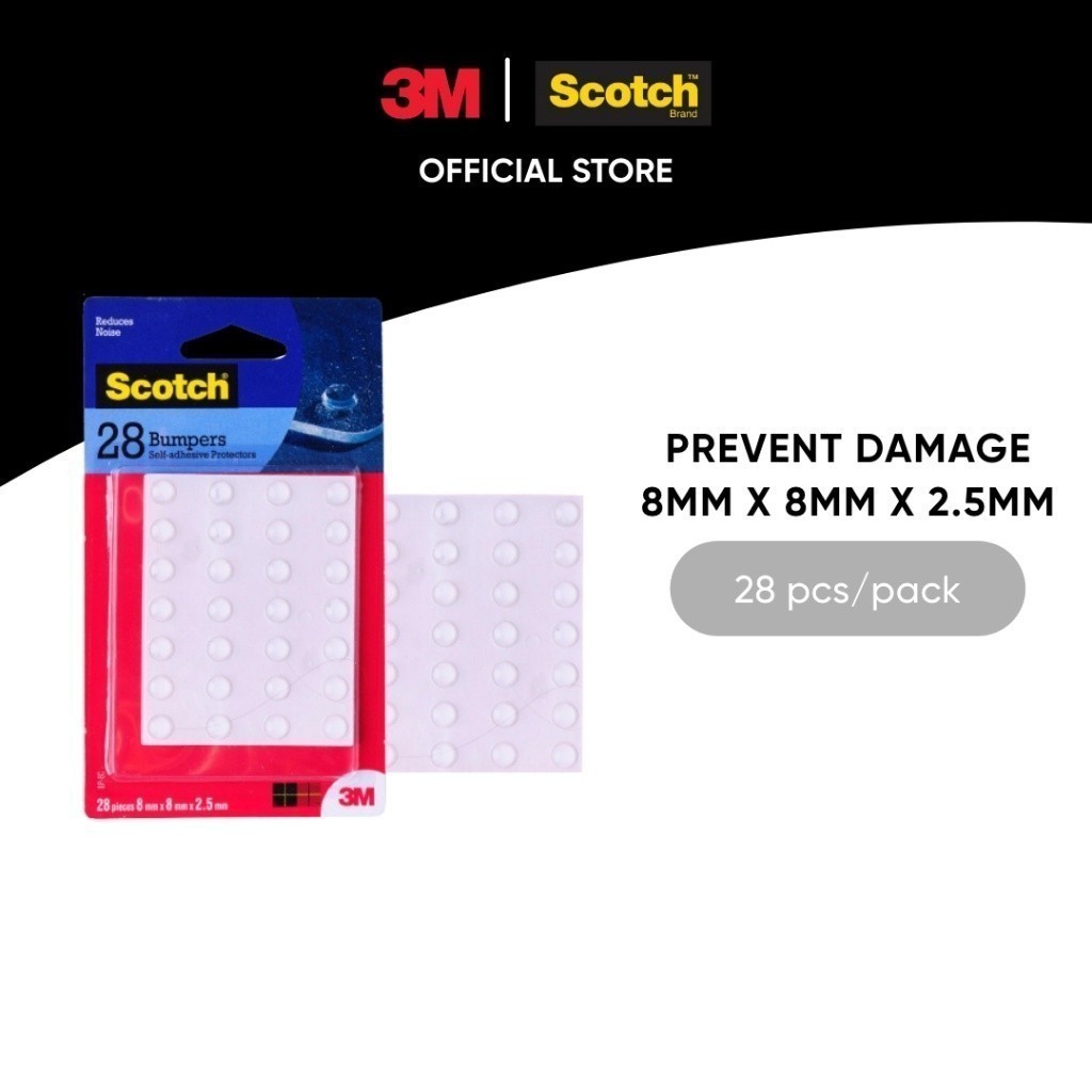 3M™ Scotch® Bumpers Self-Adhesive Protectors, 28 pcs/pack, 8 x 8 x 2.5 ...
