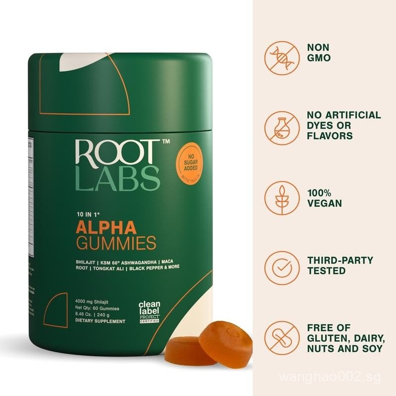 Root Labs by Be Bodywise 10-1 Alpha gummies With Himalayan Shilajit | KSM 66 Ashwagandha | Maca ...