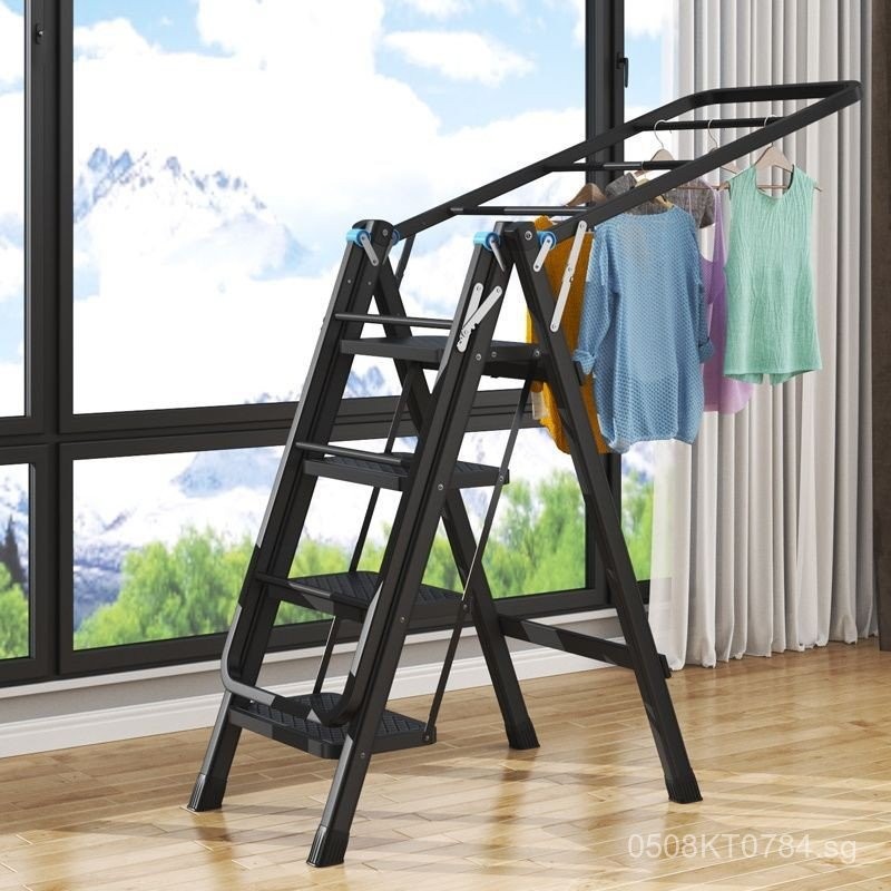 Pink Blue Multifunctional Ladder Drying Ladder Storage Rack Step High ...