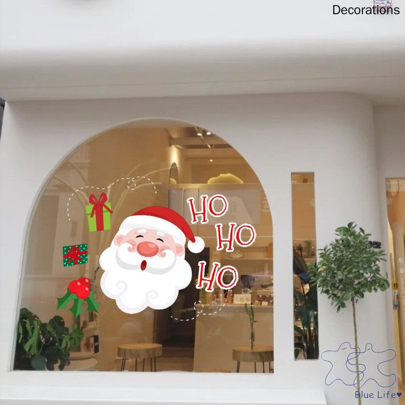 2025 Christmas Decorative Glass Stickers Cute Santa Claus Stickers Shop ...