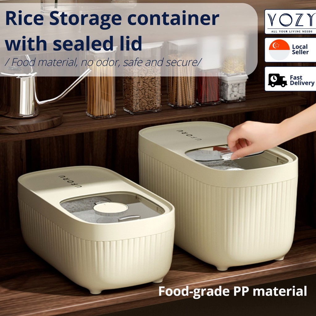 【SG Stock】5/10kg Rice Storage Rice Box Container Grain Rice Dispenser ...