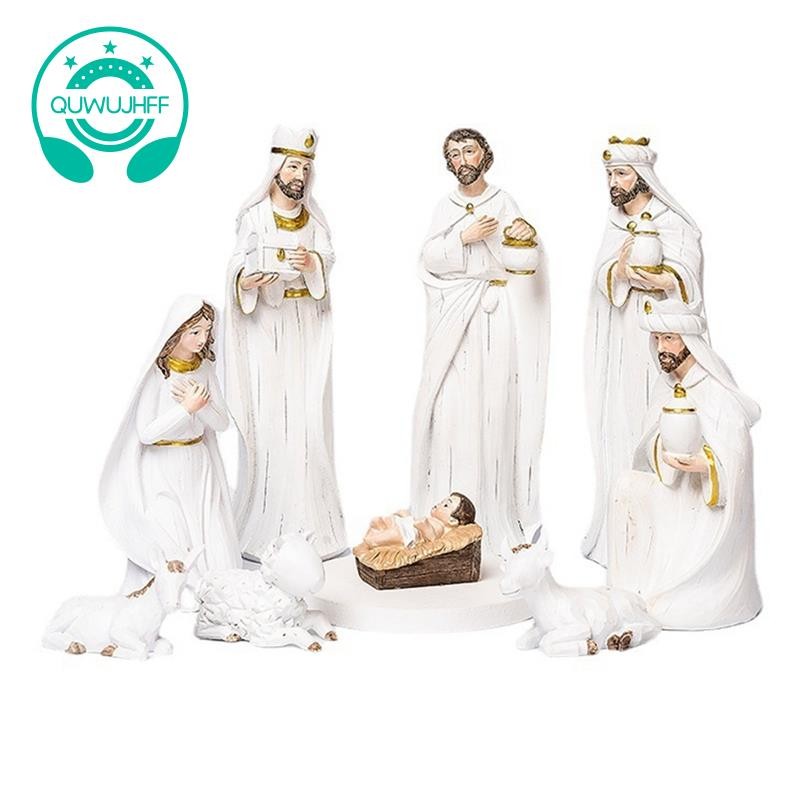 Christ Nativity Statue Nativity Scene Set As Shown Resin Little Jesus ...