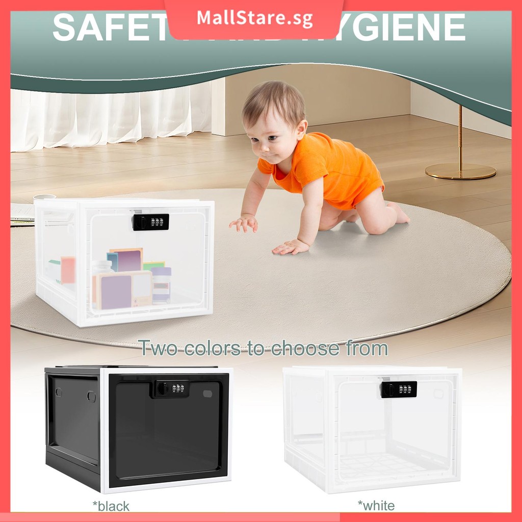 Lockable Storage Box 3.6 Gallon Capacity Lockable Storage Bin with ...
