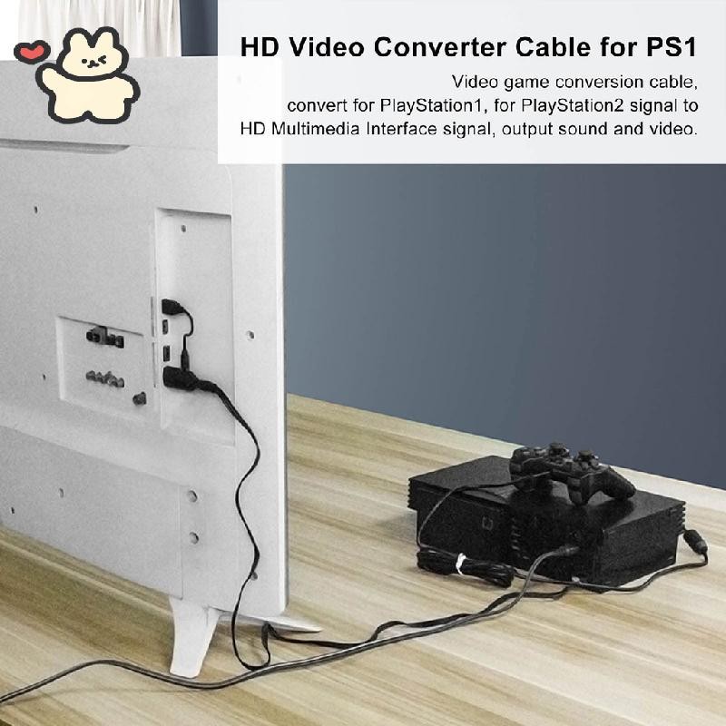 PS1 PS2 to HDMI Game Console Connected to TV High-Definition Cable ...