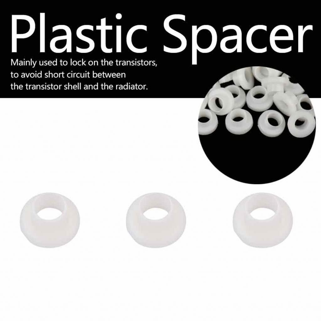 100pcs Transistor Washer Insulated PlasticSpacer Bushing Washers ...
