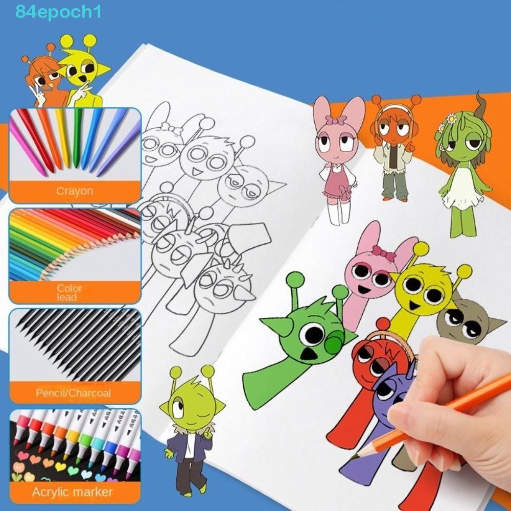 [READY STOCK] Sprunki Cartoon Coloring Book, Sprunki Incredibox Stick ...