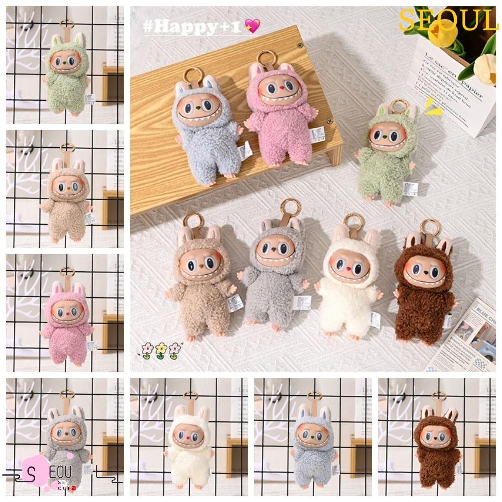 SEOUL Labubu Keychain, Vinyl Face Fluffy Labbubu Figure Pendant, Cute ...