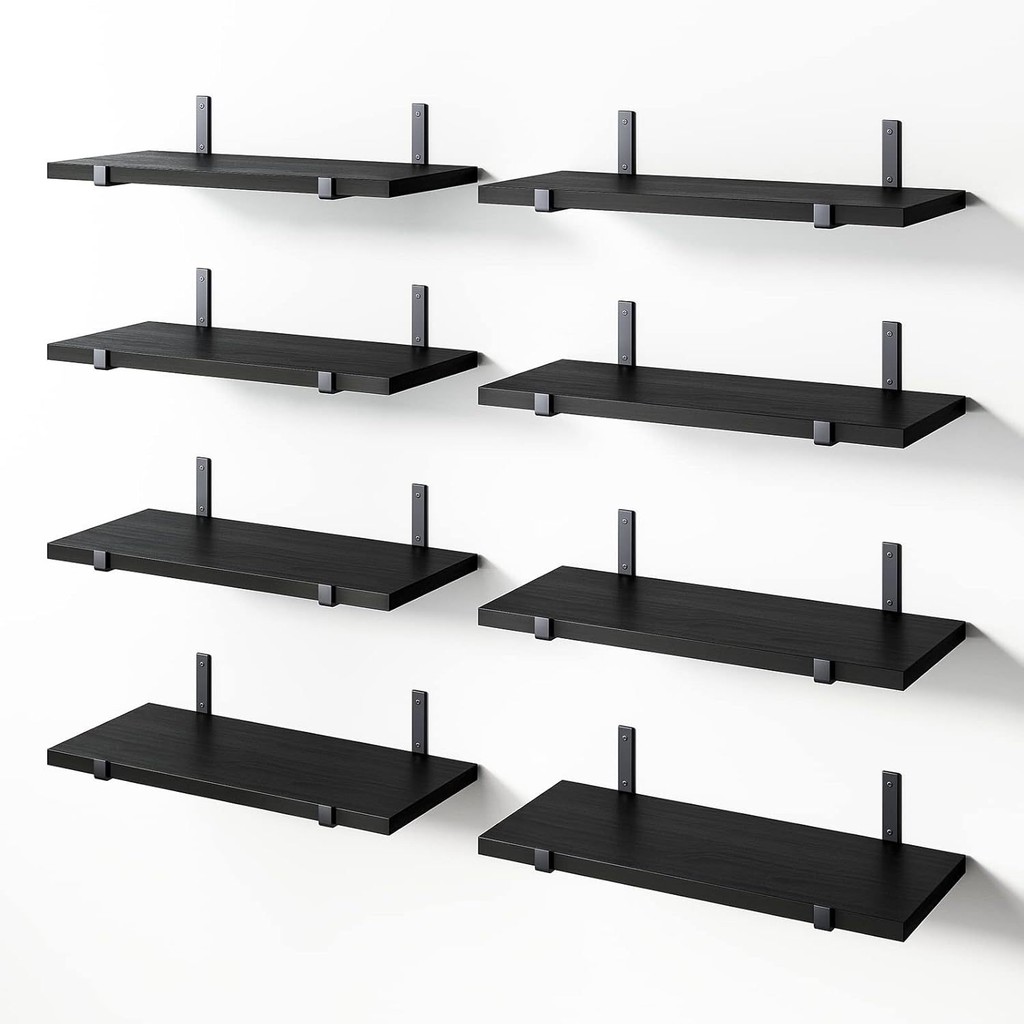[48H Shipping] Wooden Hanging Wall Storage Rack Floating Rack Bathroom ...