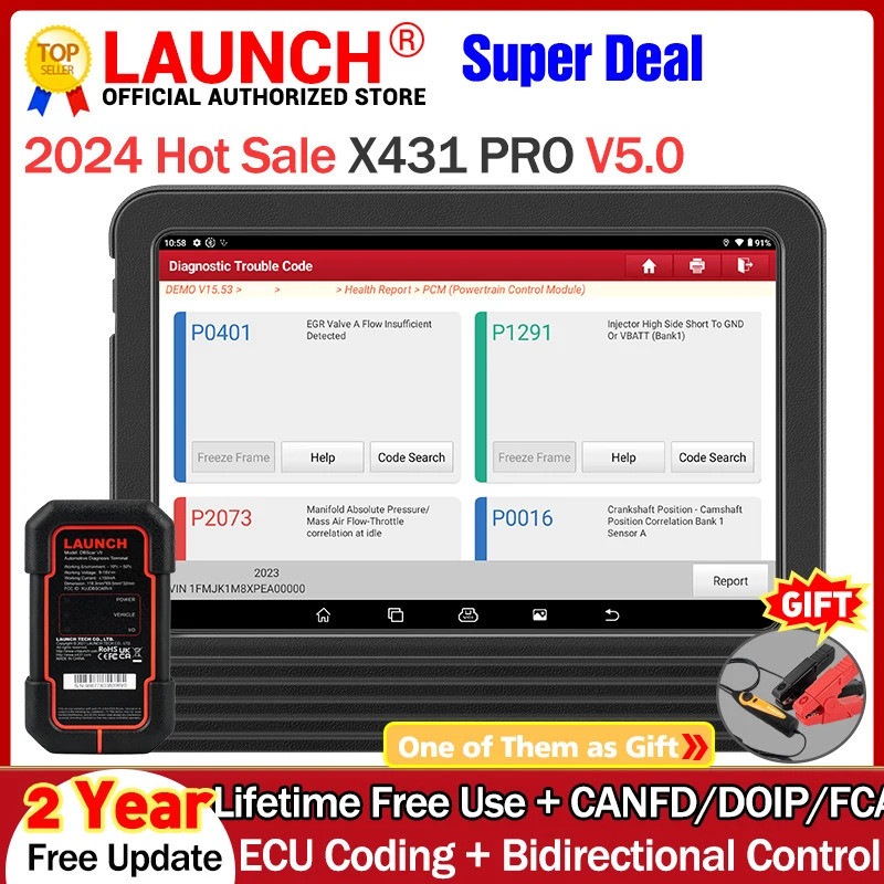 LAUNCH X431 PRO V5.0 Bidirectional OBD2 Scanner All System Diagnostic Tools ECU Coding 31 ...