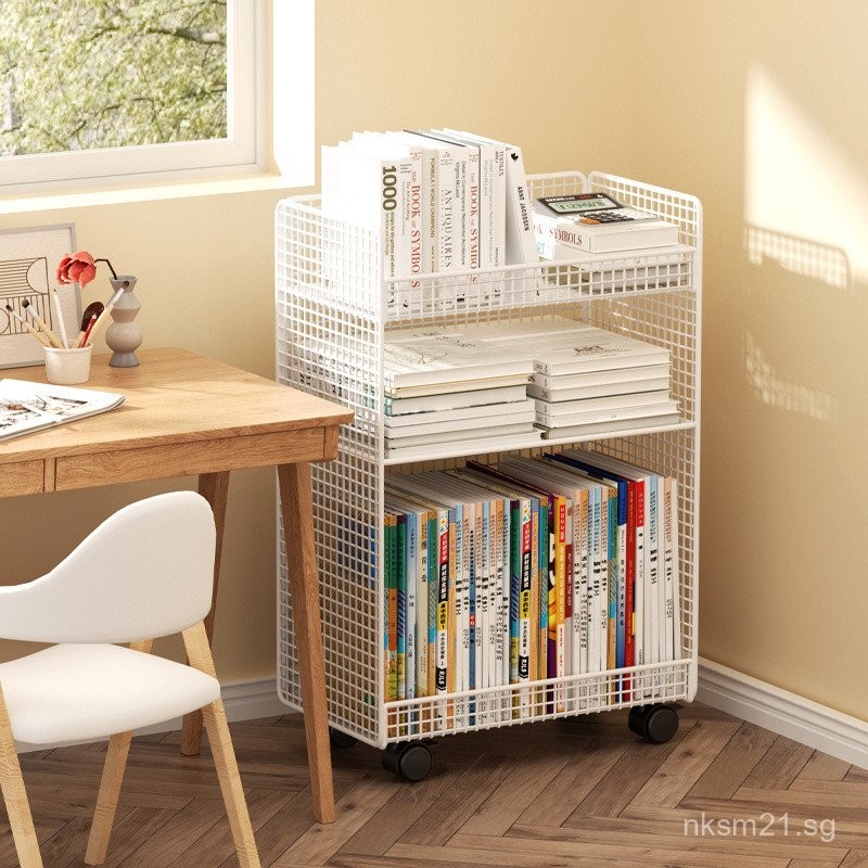 Sg Picture Book Trolley Rack Movable Storage Rack Side Floor Table ...