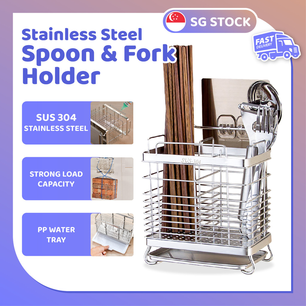 [SG STOCK] Stainless Steel Utensil Holder - Knife Fork and Spoon ...