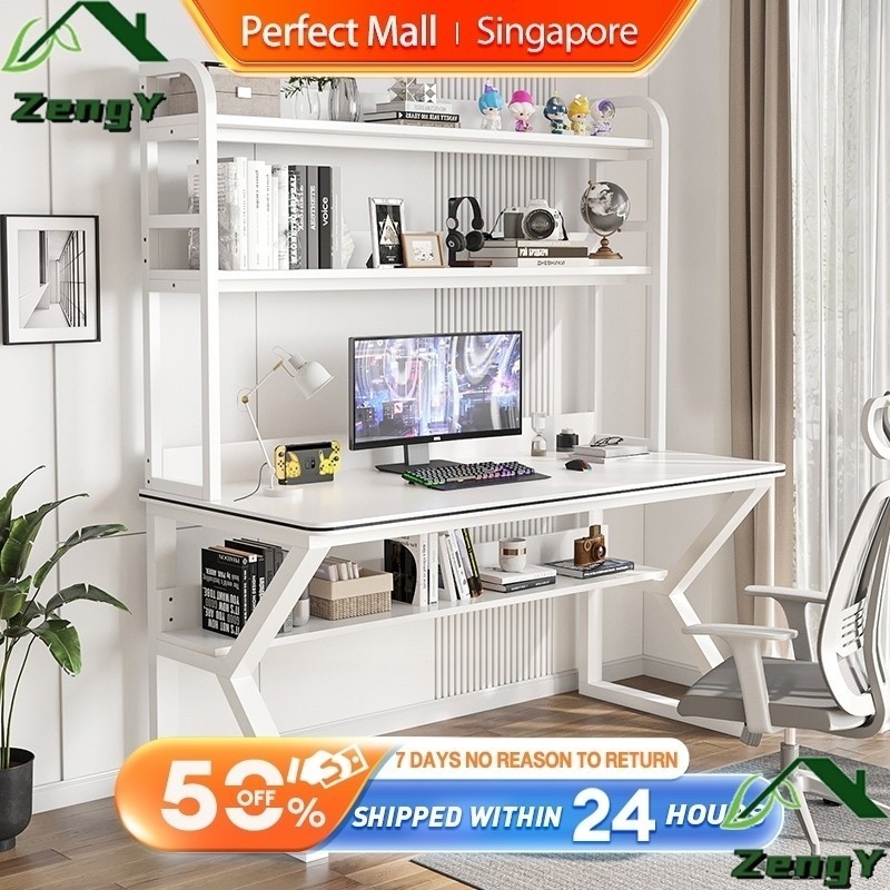 PM Study Table With Bookshelf Computer Table Student Study Desk Work ...