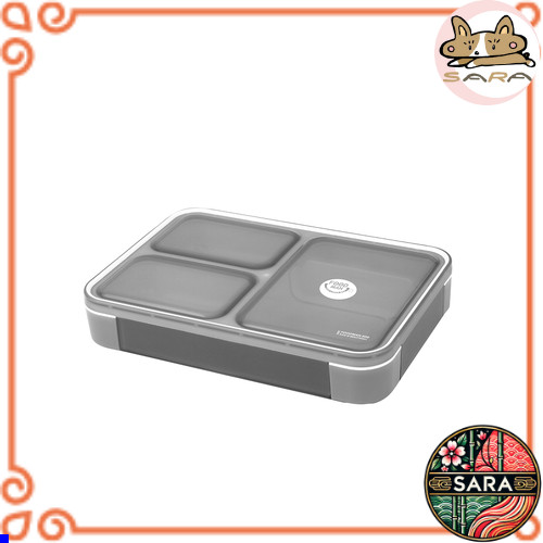 Foodman Bento Box Stand Up and Carry Thin Bento Box 600ml Clear Gray ...