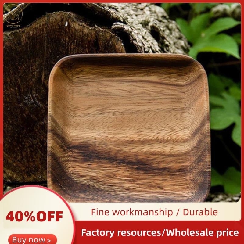 Wood Plates Walnut Wood Plates Cake Dessert Fruit Serving Small Sushi ...