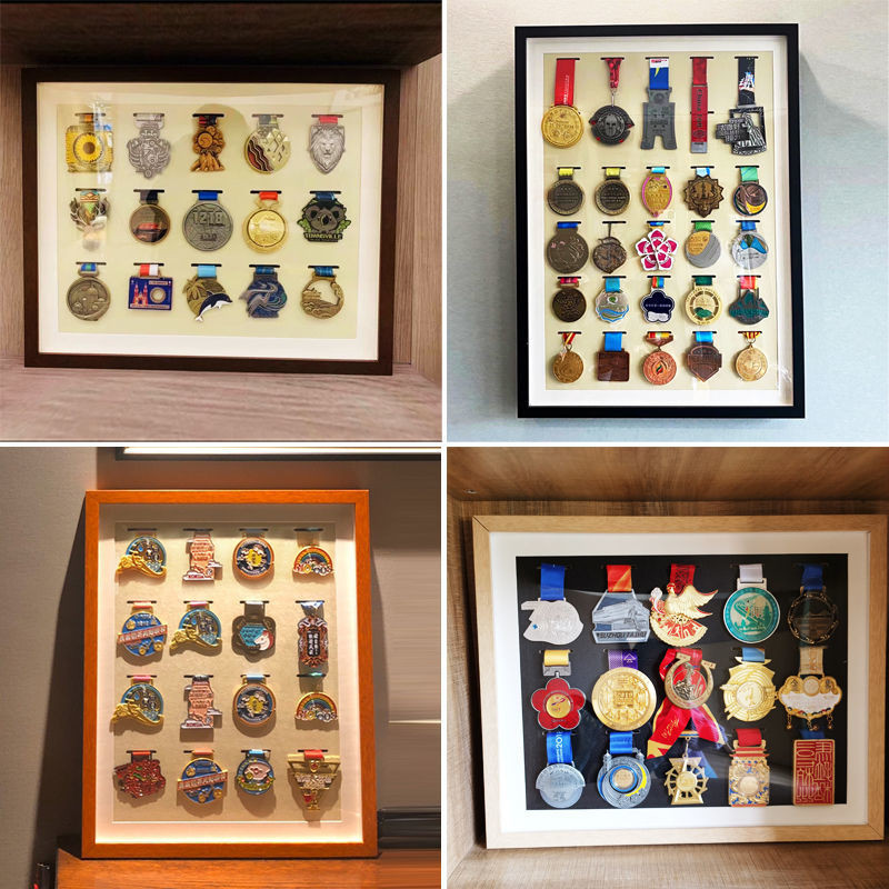 Medal Box Marathon Medal Storage Display Frame Wall-Mounted Medal Award ...