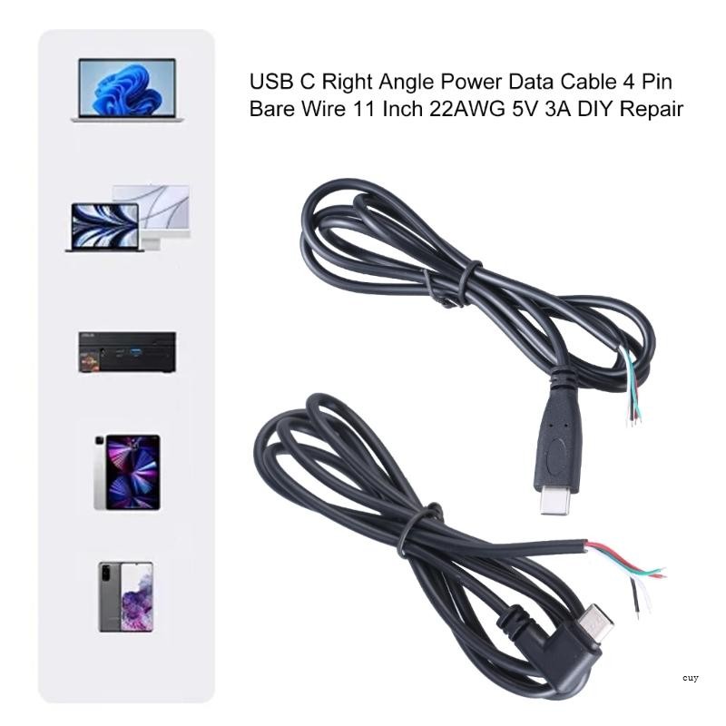 CUY Male Type C to 4 Pin Extension Cord USB C Pigtail 4Pin Power Cable ...