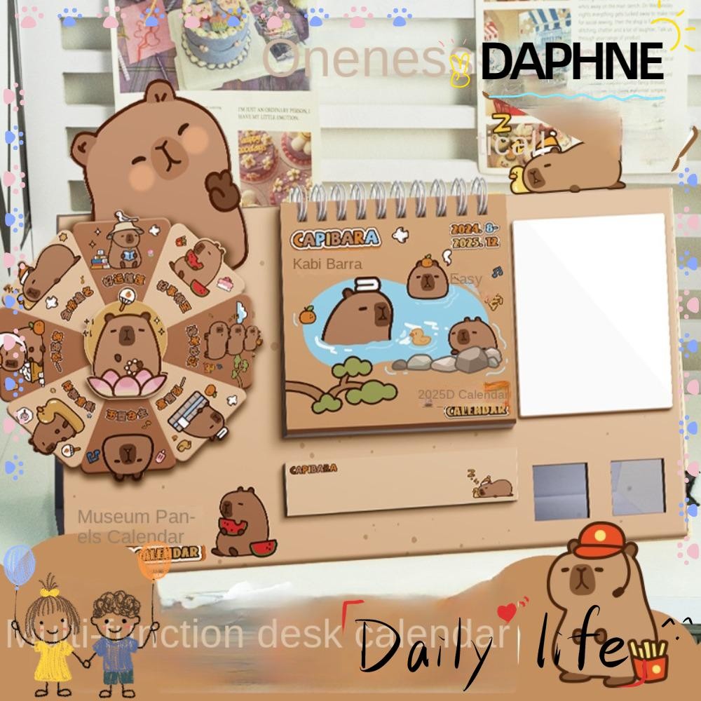 DAPHNE Rotary Table Calendar, Multi Functional Chiikawa Cartoon 2025 ...