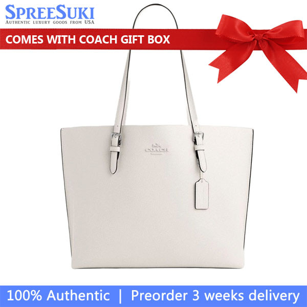 Coach Handbag In Gift Box Mollie Tote Bag Silver Chalk # CV968 | Shopee ...