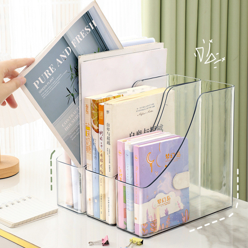 LORDWEY Transparent desktop file storage box Office materials student ...