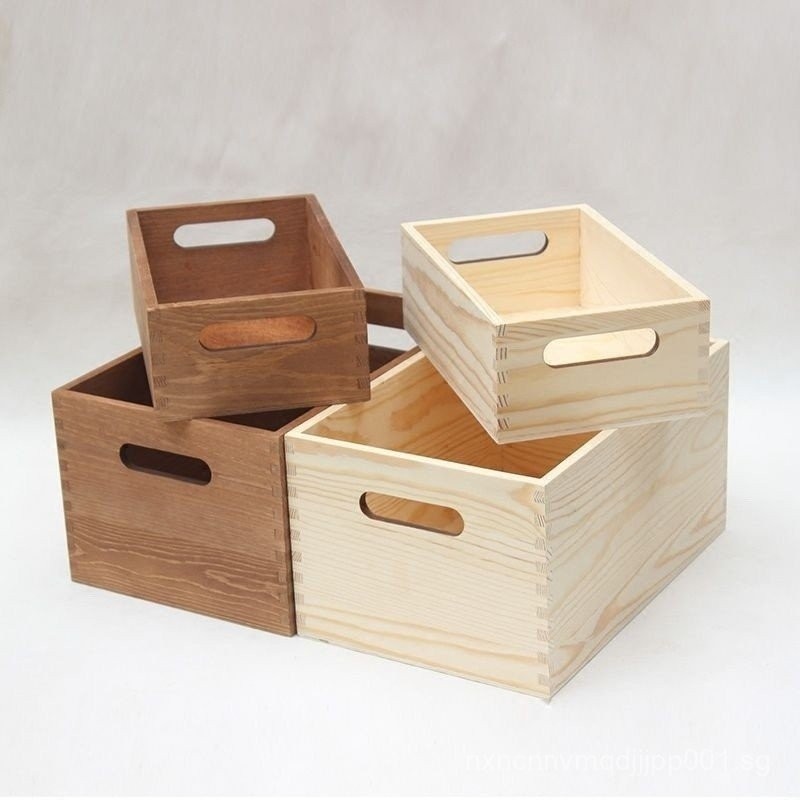 Non-Lid Custom Wooden Storage Box Desktop Wooden Box Storage Box ...