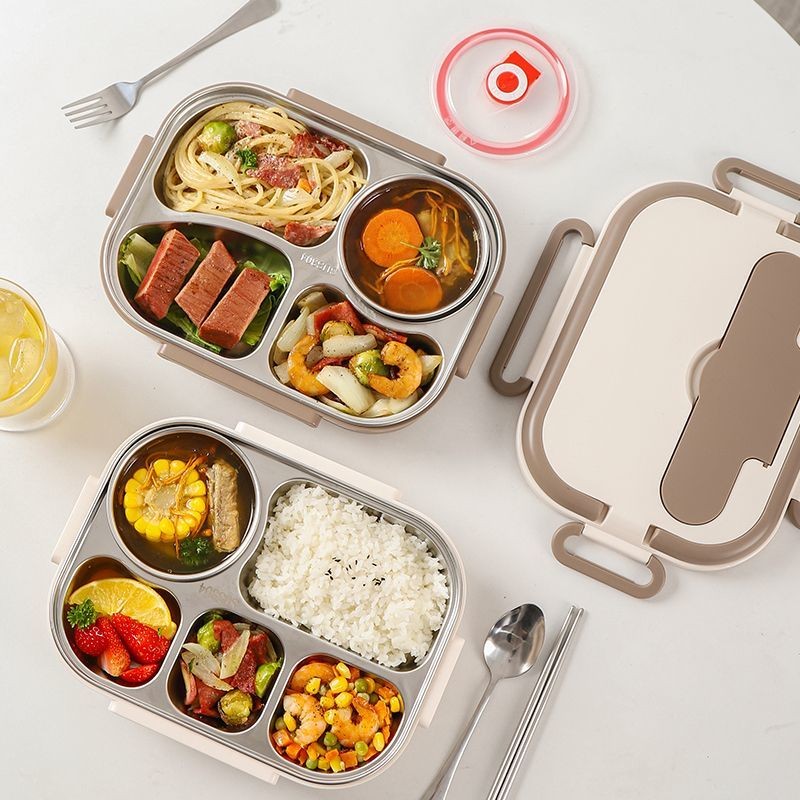 Food Grade304Stainless Steel Insulated Lunch Box with Lid Plate Canteen ...