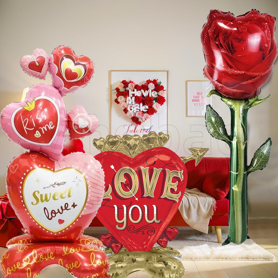 Giant Standing Heart Shaped Foil Balloon for Valentine's, Birthday ...