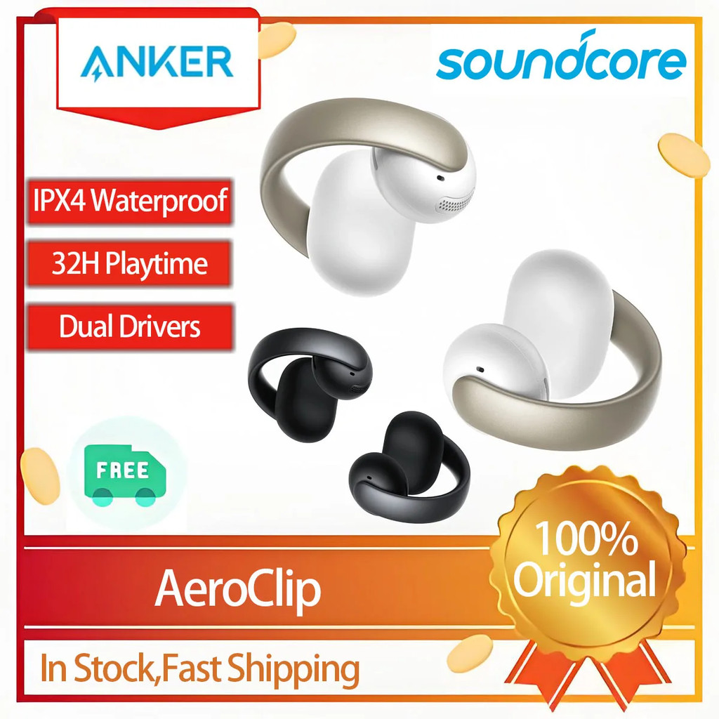 New Arrival Original Anker Soundcore AeroClip Open Ear Earbuds Wireless Bluetooth Earphone Sport ...
