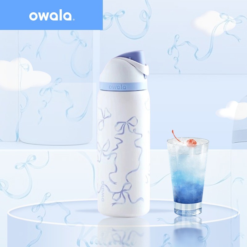 Owala Tied And True Blue Bows 32oz Freesip UO Exclusive Owala Tumbler ...