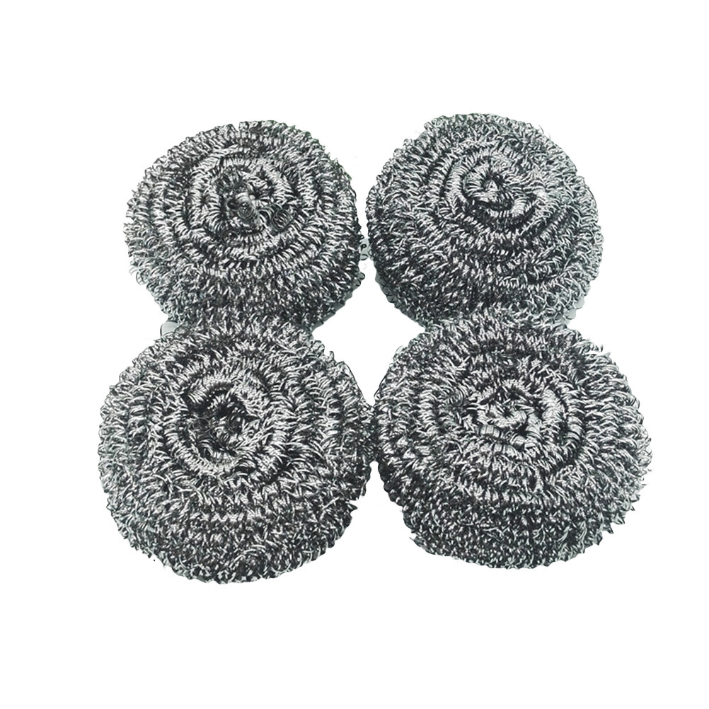 4pcs Stainless Steel Sponges Scrubbers Dish Bowl Cleaning Spiral ...