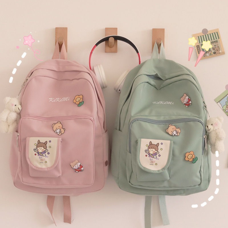 HC7 LUCKY CC Korean style school bag women's Harajuku style cute girl ...