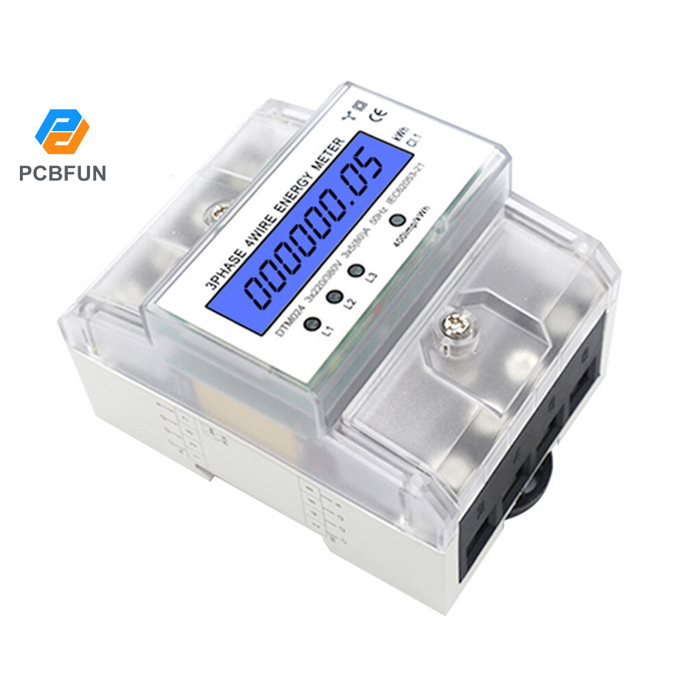 Pcbfun Digital Electric Meter 3 Phase 4 Wire Kwh Electronic Energy ...