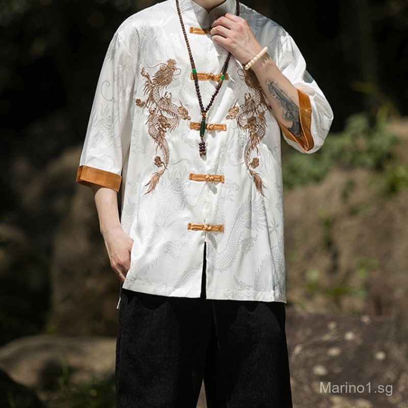 Chinese New Year Clothes 唐裝男 中國風上衣 Cheongsam Men Hanfu Cny Clothes New ...