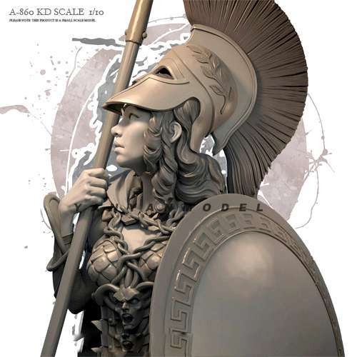 1/10 Greek Female Warrior Bust Resin Figure Modern Soldier White Model ...