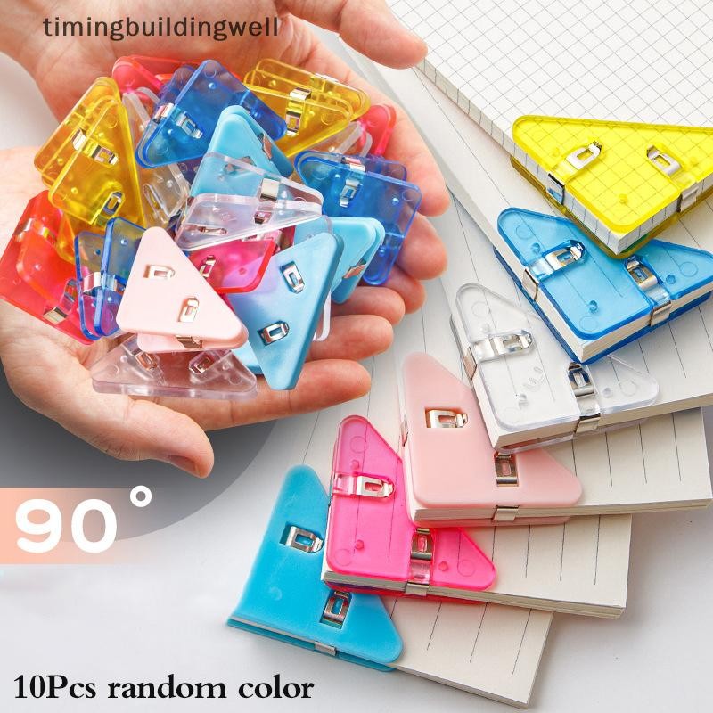Twsg 10pcs Colorful File Triangle Corner Clips Simple Transparent Book ...