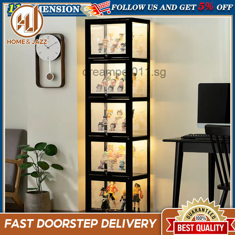 HomeK Transparent Black Book with Flip Door Bedroom Boohelf Storage ...