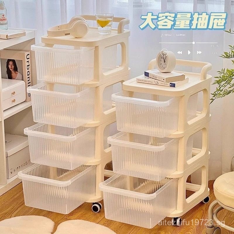 Storage Rack Trolley Multi-Layer Transparent Snack Storage Rack Floor ...